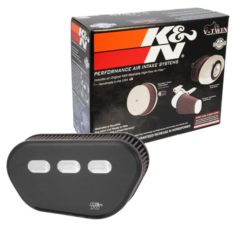 K&N Engineering K&N Street Metal Intake System – Big 8 Black for Harley ...